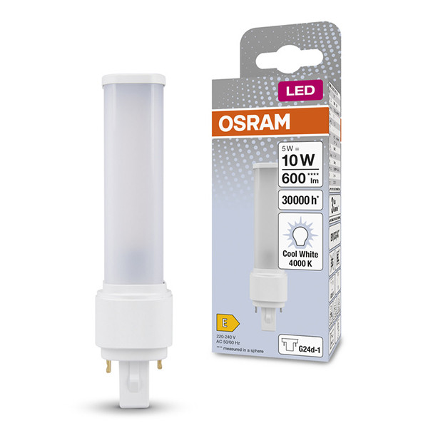 Osram LED lamp G24d-1 | PL-C | Mat | 4000K | 600 lumen | 5W (10W) Osram ...
